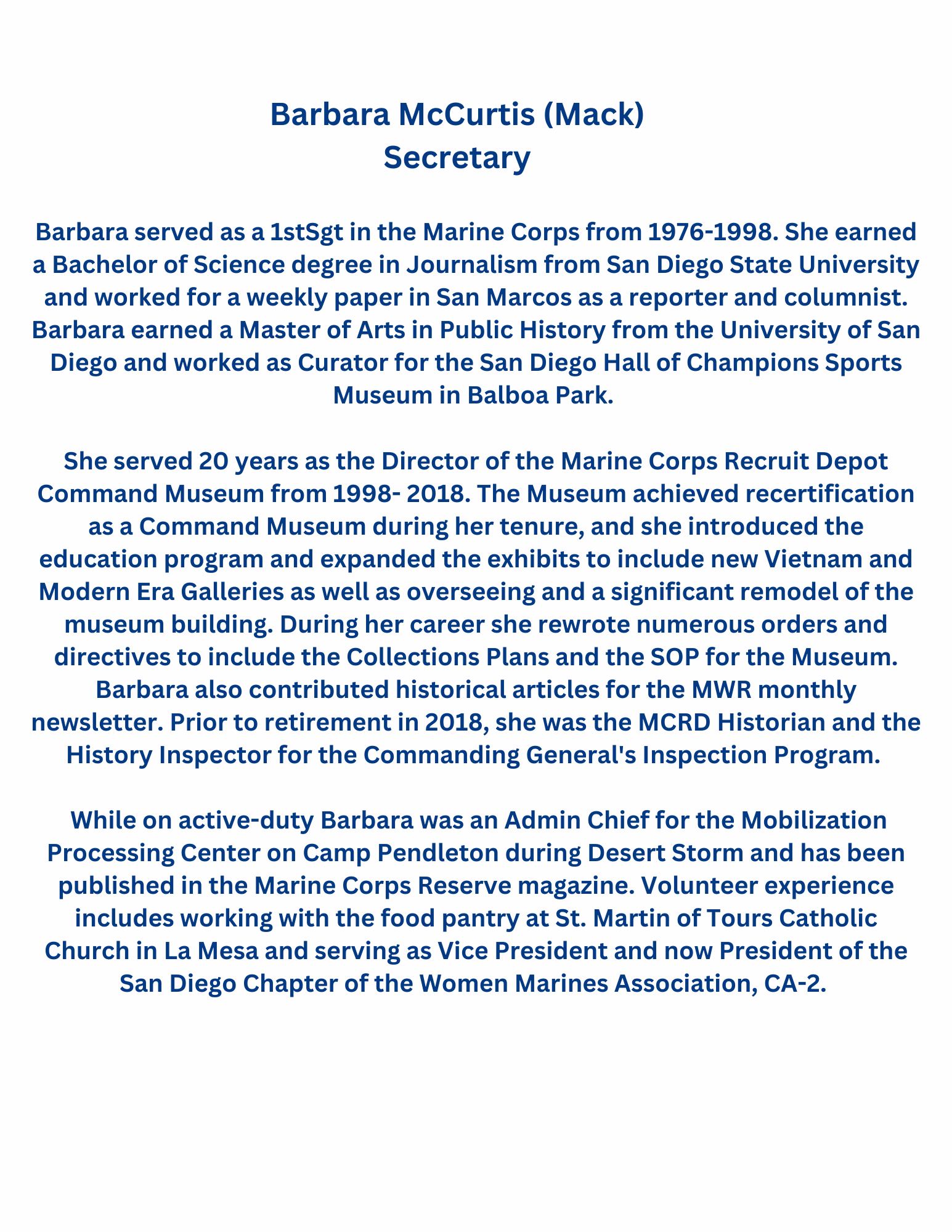 ABOUT MCRD SAN DIEGO - Marine Corps Recruit Depot Museum Foundation
